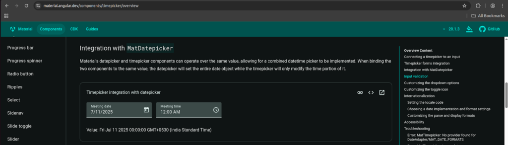 Angular Material Datetime Picker Component Full Guide