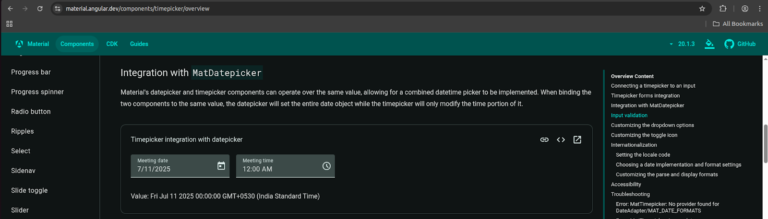 Angular-Material DateTime Picker Component: Full Guide
